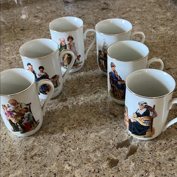 Norman Rockwell | Dining | Norman Rockwell Illustrated Mug Set White ...